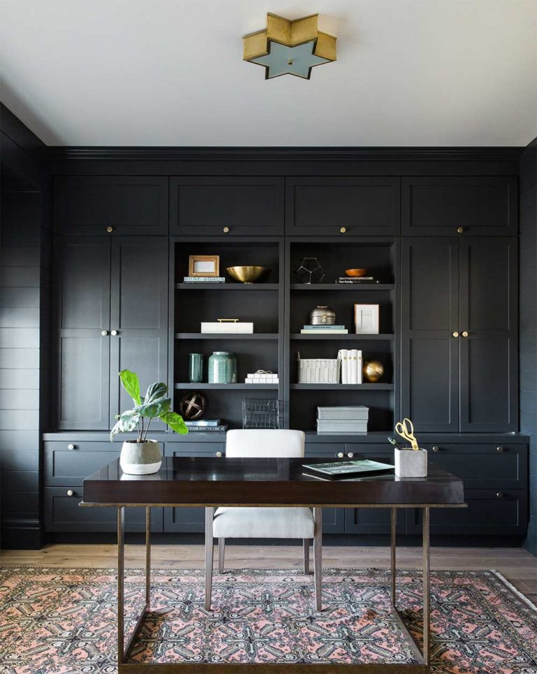 Dark Home Office Inspiration and Ideas - Plank and Pillow