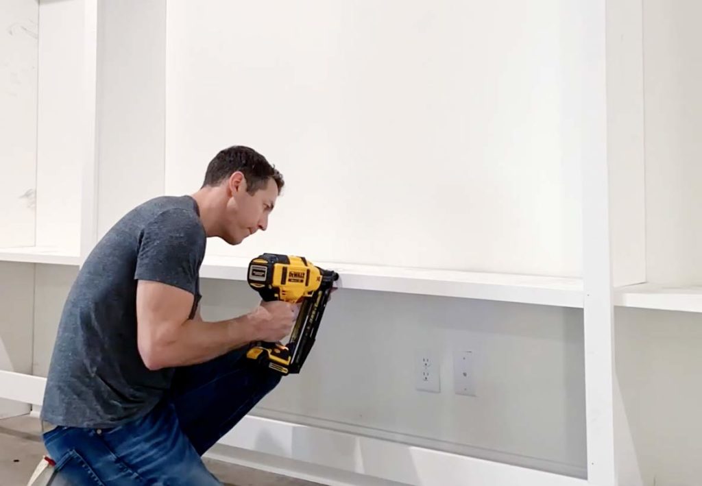 How to Build Media Wall Built-ins - Plank and Pillow